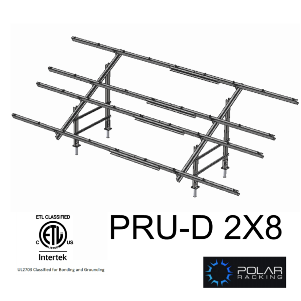 10-12 Panel, 2X8, 30deg, Polar Racking, Ground Mounting Kit (Older ...