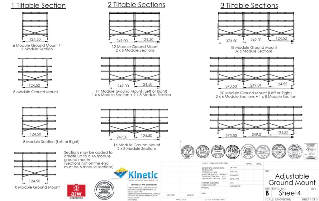34 Panel, Adjustable Ground Mounting Kit (20,45,60 Degrees) ‣ SOLARONLINE