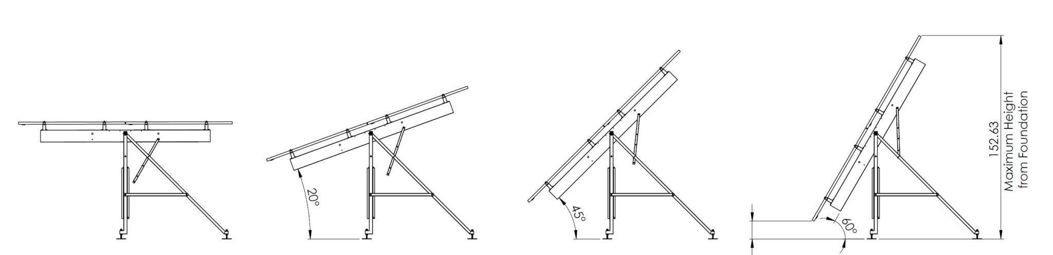 22 Panel, Adjustable Ground Mounting Kit (20,45,60 Degrees) ‣ SOLARONLINE