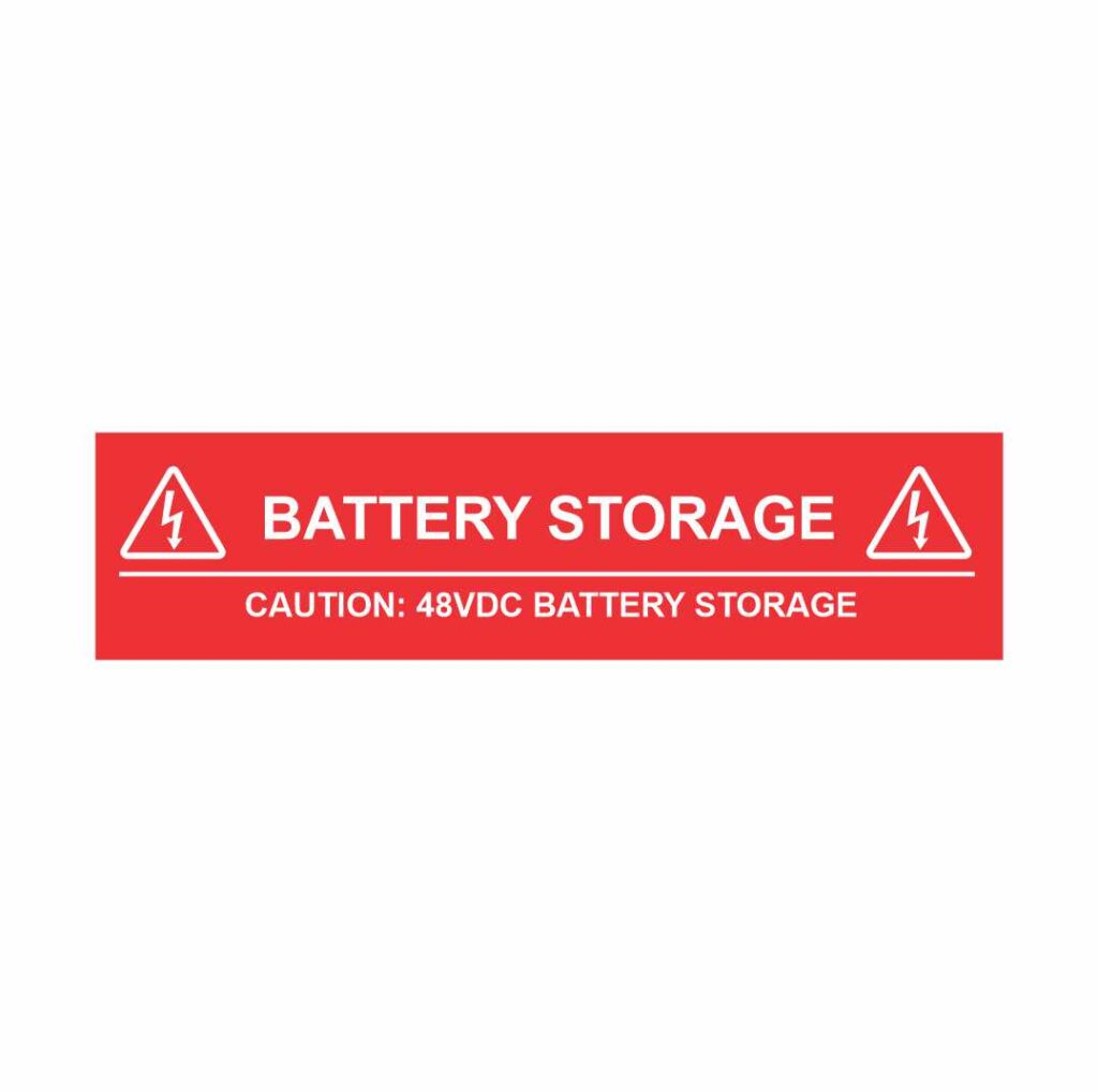 1.5″x3″ Lamacoid Sign – (Battery Storage) ‣ Solar Online Canada